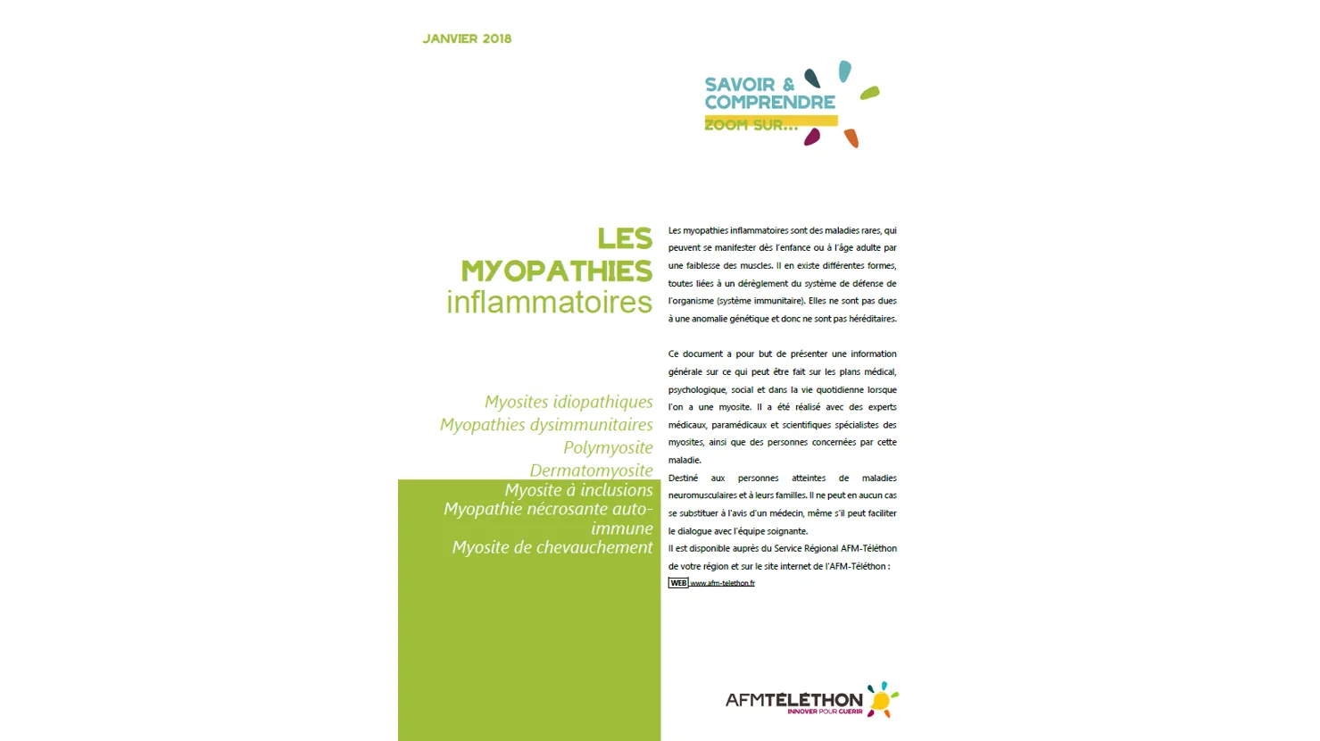 Myosites : un nouveau document d’information disponible ! | AFM Téléthon